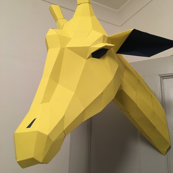 Paper Giraffe Trophy, Giraffe Head, Download, Paper Craft Animal, Faux ...