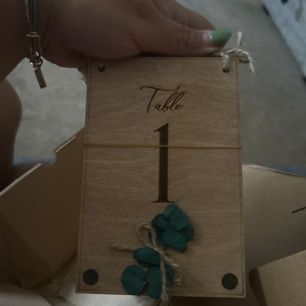 Eucalyptus & Floral Wood Wedding Table Numbers, Rustic Wedding Wooden ...
