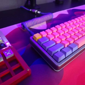 Rainbow Coiled Cable Mechanical Keyboard Coiled Cable Custom - Etsy