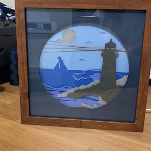 Lighthouse Nautical Sea Beach Scenic Boat Coast Papercutting 3d ...