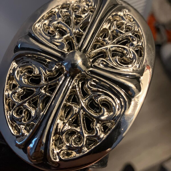 Ch Gothic Style Y2k .925 Silver Diamond Cross Necklace Chrome Chain ...