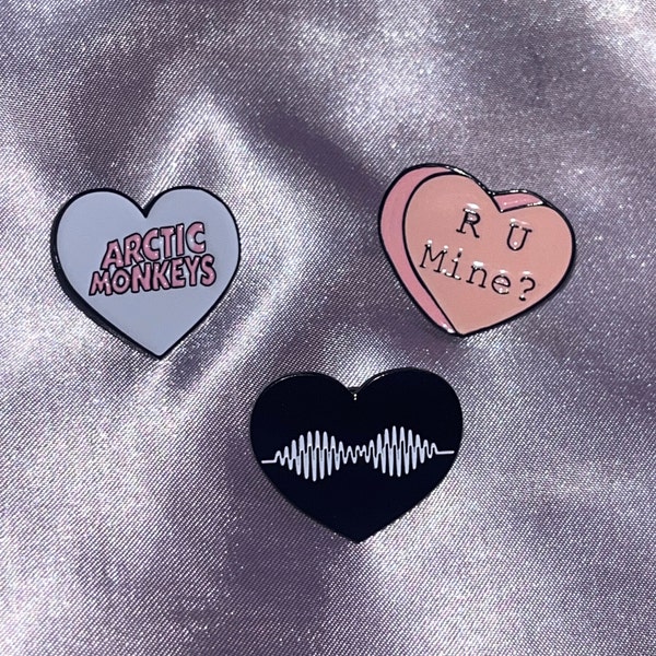 Arctic Monkeys Heart Enamel Pins. AM Soft Enamel Pin Badge Brooch Funny ...