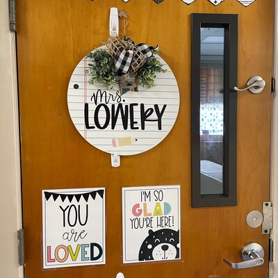 Teacher Door Hanger, Wood Door Hanger, Teacher Bow, Door Hanger With ...