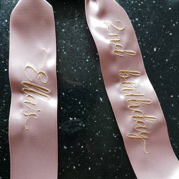 Wedding Table Place Setting | Embroidered Ribbon | Personalised Ribbon ...
