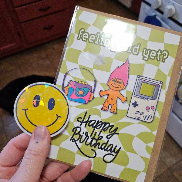 Retro Birthday Card | 90s Birthday Card Retro Greeting Card 90s ...