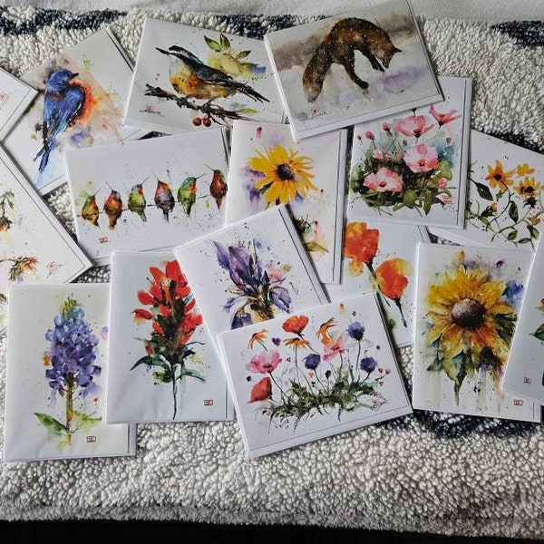 Floral Watercolor Art Greeting Cards - Dean Crouser - Set of 8 - Etsy