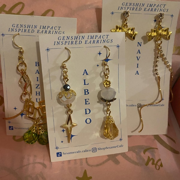 Aether Traveler Earrings Genshin Impact Inspired Cosplay Earrings ...