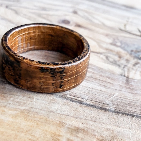 Genuine Tennessee Whiskey Barrel Staves Charred Wood Ring Unique ...
