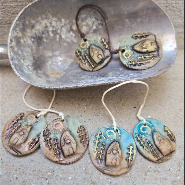 Ceramic Rustic Artisan Ceramic Charms Handmade Jewelry Artisan Earring ...