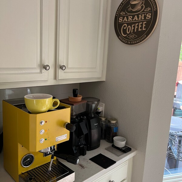 Coffee Bar Sign / Personalized Coffee Bar Sign / Carved Wood Wall Sign ...
