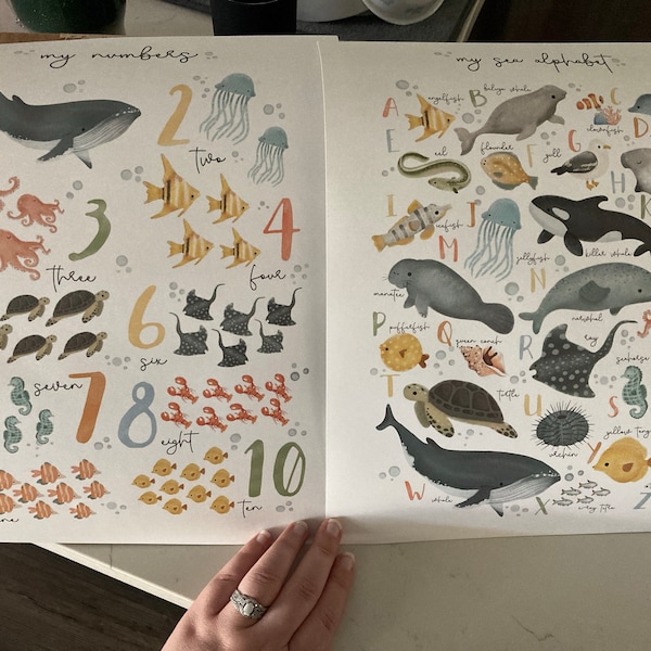 Sea Animals Alphabet Print, Ocean Nursery Decor, Under the Ocean Print ...