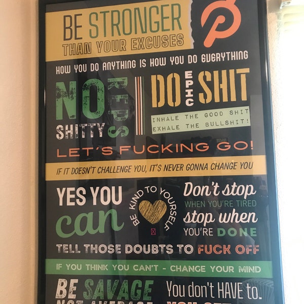 Custom Order for Motivational Poster Fitspiration Quotes (4 Sizes ...