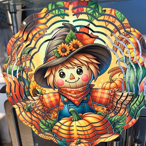Scarecrow Wind Spinner PNG File Design, Fall Garden Decor, Halloween ...