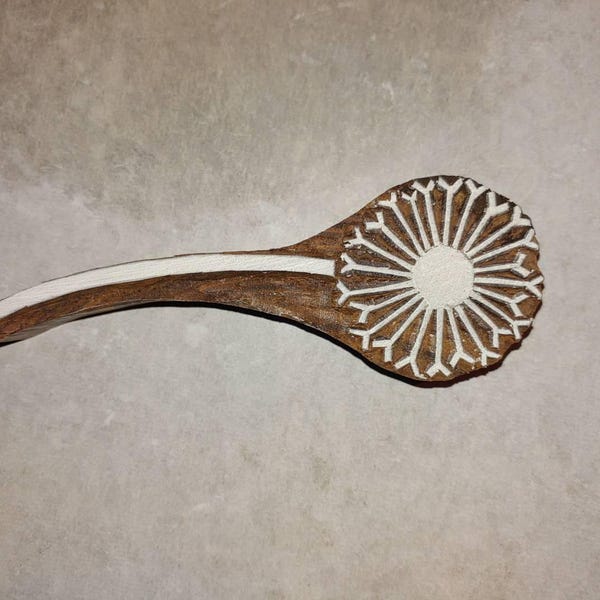 Indian Fabric Block Printing, Dandelion Floral Design, Wood Block Print ...
