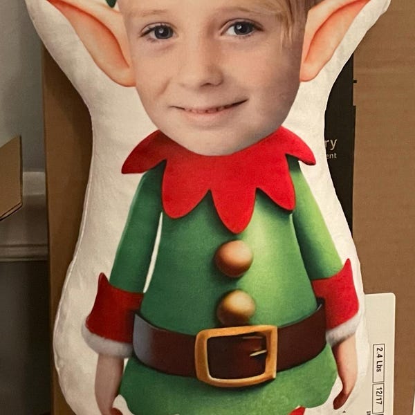 Custom Elf Doll Face Pillow, Personalize Photo Pillow, Girl Christmas ...