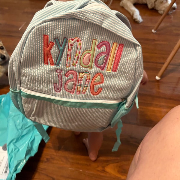 Monogram Applique School Backpack, Personalized Bookbag, Personalized ...
