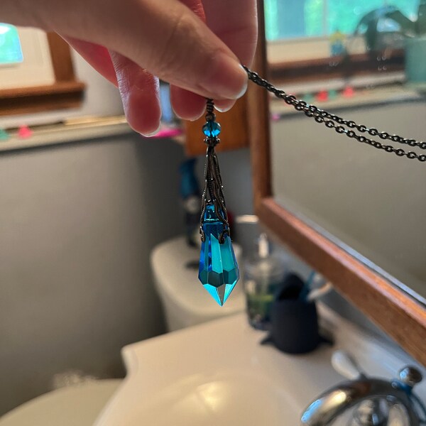 Crystal Pendulum, Smoky Satin Grey Asfour Full Lead Crystal Prism ...