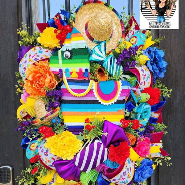 Fiesta Piñata Wreath Attachment With Fiesta Colors and Loads of Details ...
