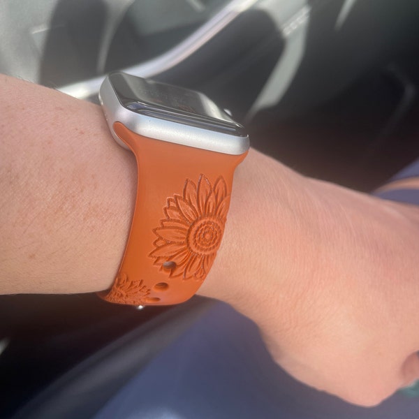 Fall Watch Band for Apple Fall Sunflowers Autumn Silicone Laser ...