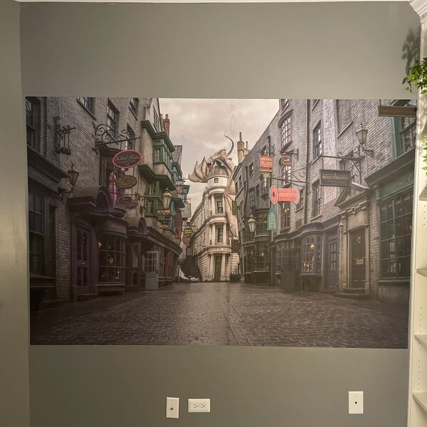 Wizard World Wallpaper Mural / Wizarding Alley Wallpaper / Magic Street ...