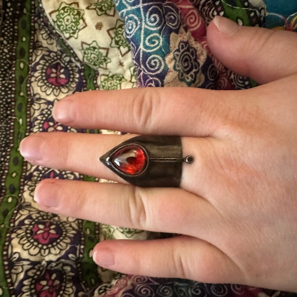 Witchy Ring for Women Gothic Rings Black Rings Wide Band Ring ...