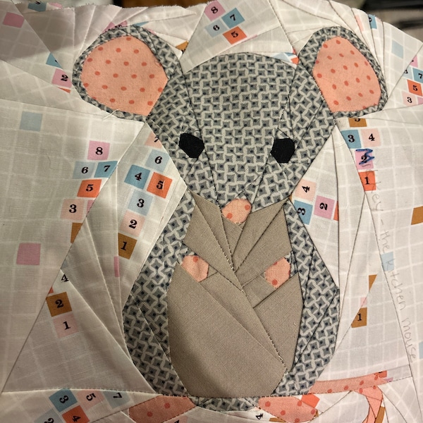Mouse Foundation Paper Piecing Quilt Pattern | PDF | Mouse Quilt Block ...