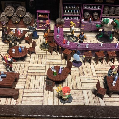 Tavern Bar Dnd Miniature Terrain, Dungeons and Dragons, D&D, Pathfinder ...