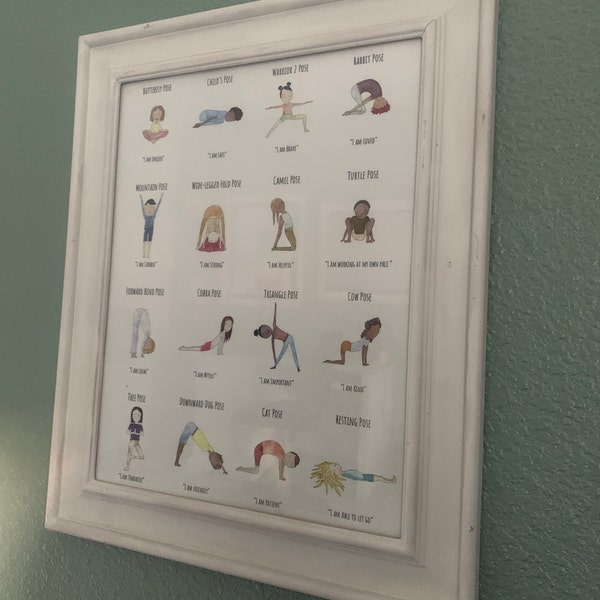 Kids Yoga Stretches Poster Digital Download Handmade Mantra Affirmation ...