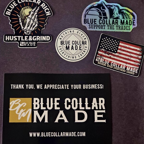 Blue Collar Sticker | No Shortcuts | Blue Collar Gifts | Hard Hat ...