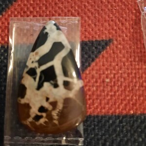 Zebra Jasper Natural Gemstone Earrings Pair, Black Web Jasper Cabochon ...