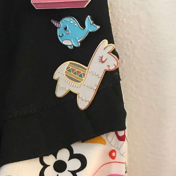 Lucky Llama Enamel Pin Llama Pin Llama Enamel Pin Llama Lapel Pin Lapel ...