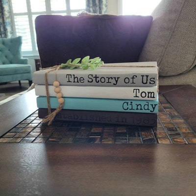 Custom Hardback Book Stacks Family Book Stacks Quote Book - Etsy