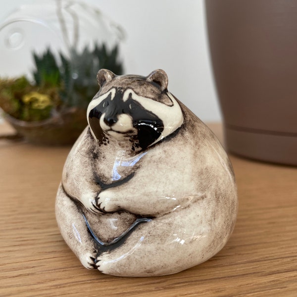 Ceramic Figurine Raccoon 2.36" Collectable Ceramic Sculpture One of ...
