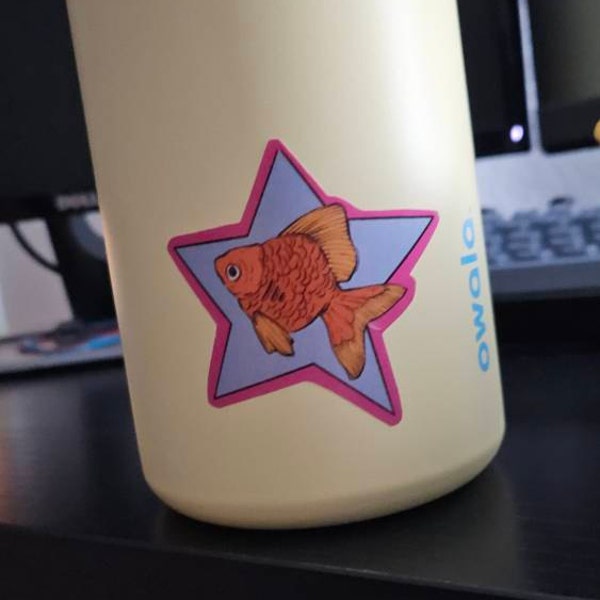 Goldfish Star Sticker | Glossy and Waterproof - Etsy