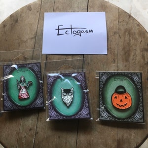 1950's Halloween Skeleton Diner Waitress Enamel Pin Bloody Cherry Pie ...