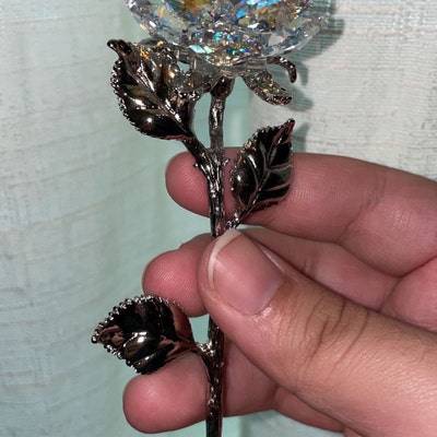 Red Crystal Rose Made Using Swarovski Crystal in Glass Vase - Etsy