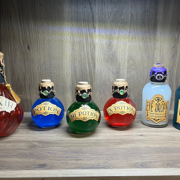 Final Fantasy Inspired EYE DROPS Potion Bottle With Magical Swirling ...