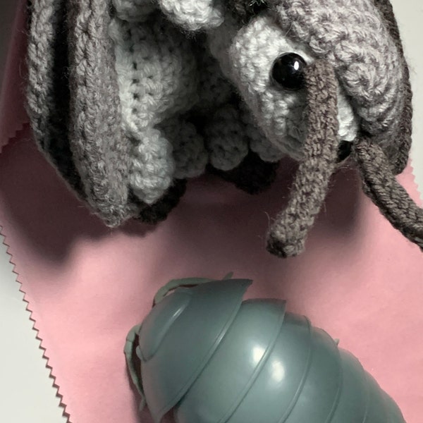 Pill Bug Plush - Roly Poly - Stuffed Crochet Animal - Greyscale - Gray ...
