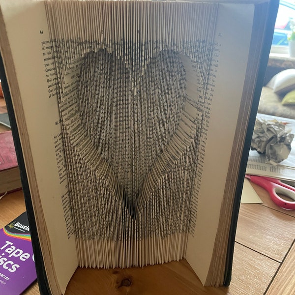 Heart Book Folding Pattern - Valentines Gift - Mothers Day Gift ...