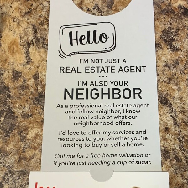 Hello, I'm Not Just a Real Estate Agent Door Hangers | Real Estate ...