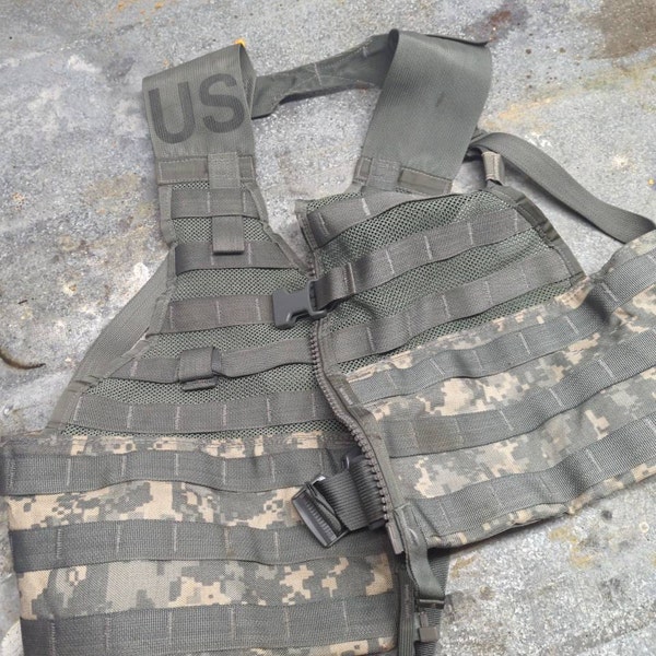 Molle II US Army Fighting Load Carrier FLC Tactical Vest W/ 9 Pouches ...