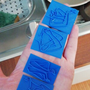 Female Body Embosser, Abstract Face Embosser, Line Art Embosser Stamp ...