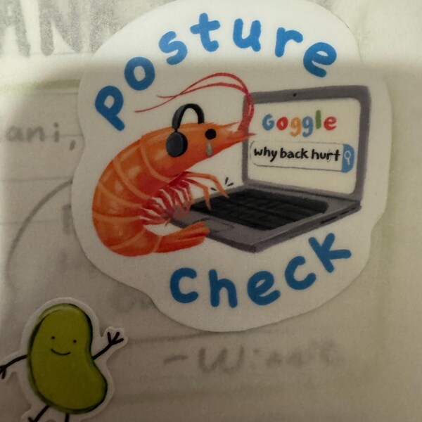 Shrimp Posture Meme Sticker | Glossy Water Resistant Sticker | Cute ...