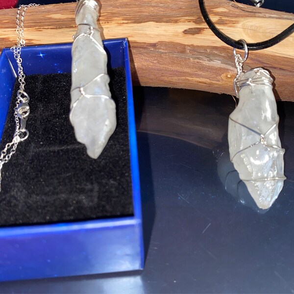 Glowing Aura Quartz Crystal Necklace, Glowing Crystal, Wire Wrapped ...