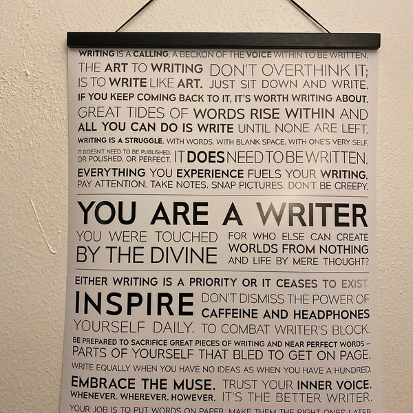 The Writing Manifesto Print — Gift for Writer, Author, Poet, Novelist ...