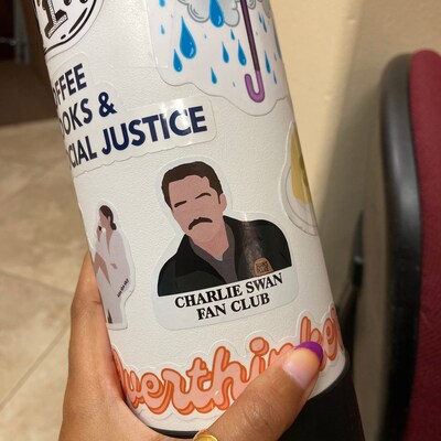 Twilight Charlie Swan Fan Club Die Cut Glossy Sticker, Die Cut Twilight ...