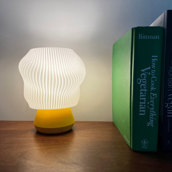 FLOURISH LAMP | STL 3MF 3D Printing Files, Small Wavy Table Lamp ...
