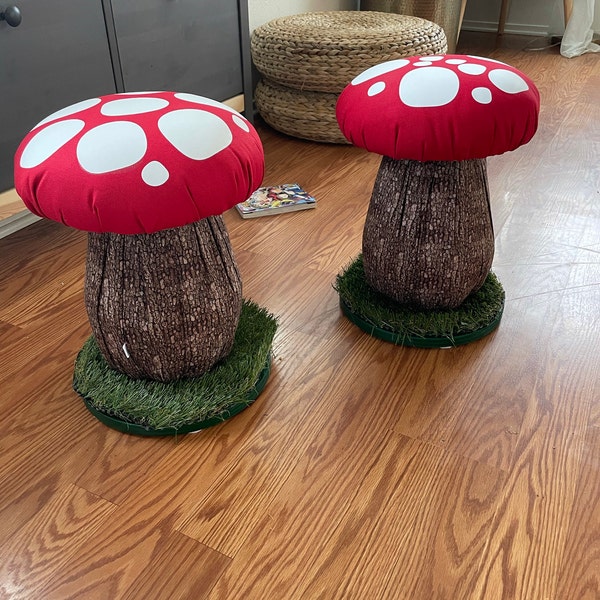 Custom Mushroom Stool Set With 4 Stools - Etsy