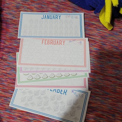 12 Monthly Savings Challenge Cards for A6 Binder Printable Every Day ...