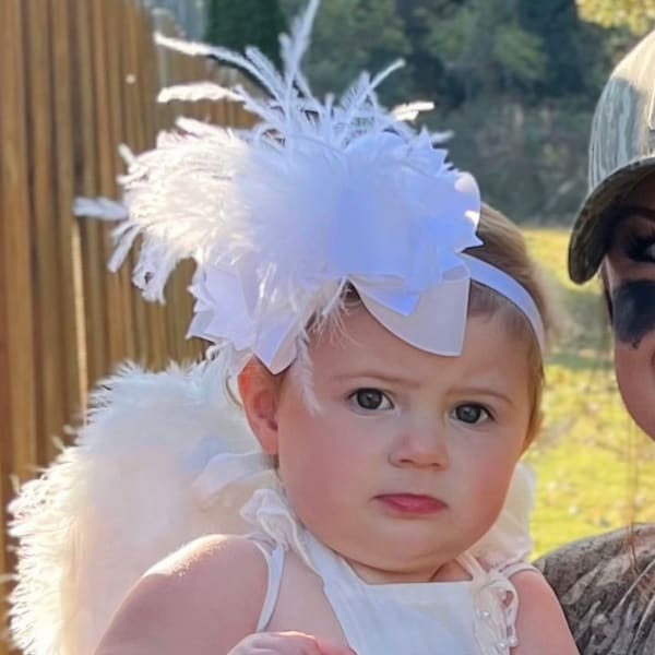 Over the Top Bows, Baby Headbands, White Big Hairbow, Big Baby Bows ...